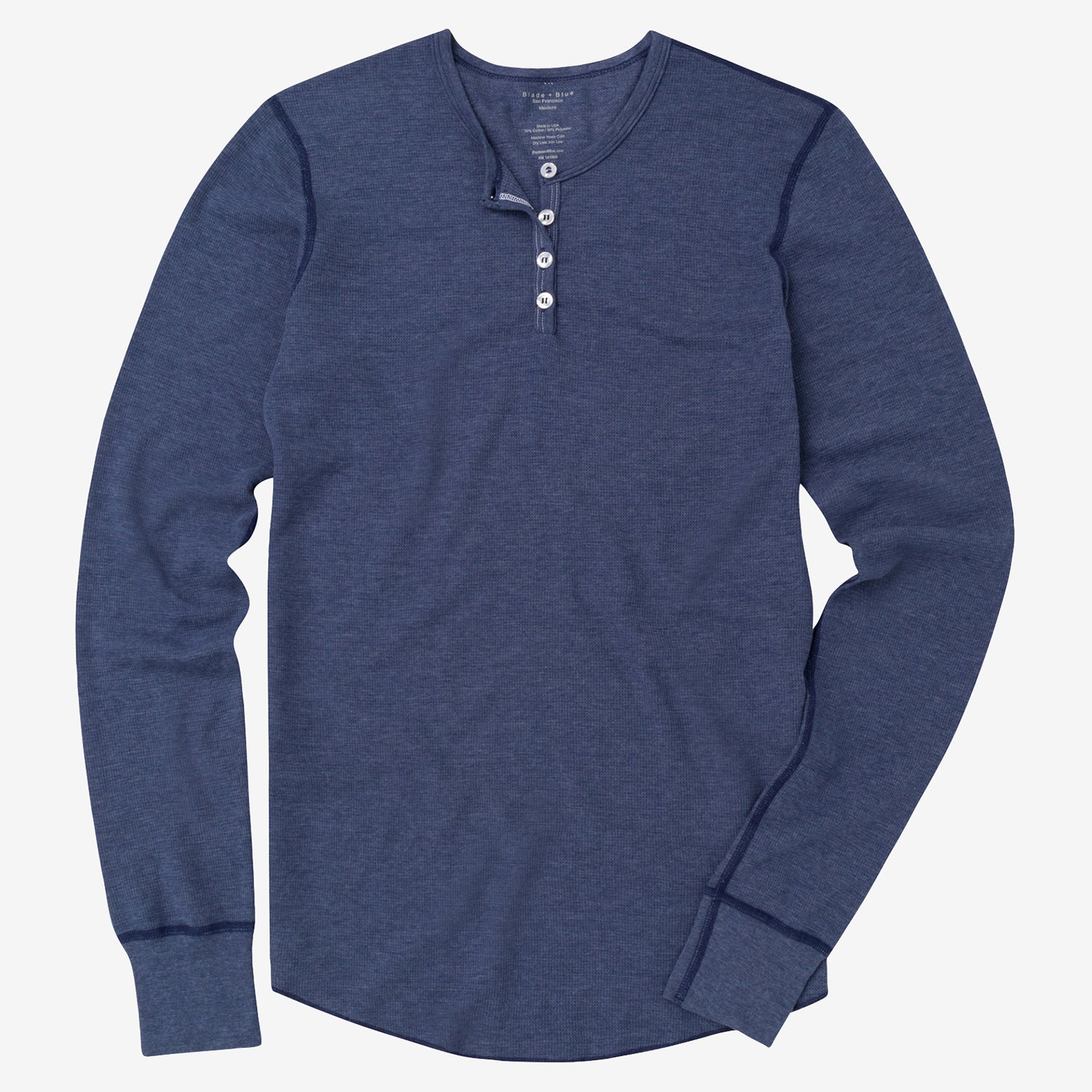 Stone Blue Heather Baby Thermal Long Sleeve Henley Shirt | Made In USA ...